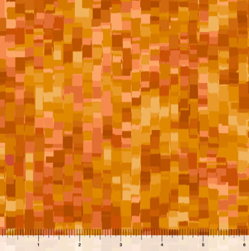 Amber Orange Tonal Pixel Squares From Quilting Treasure - Etsy