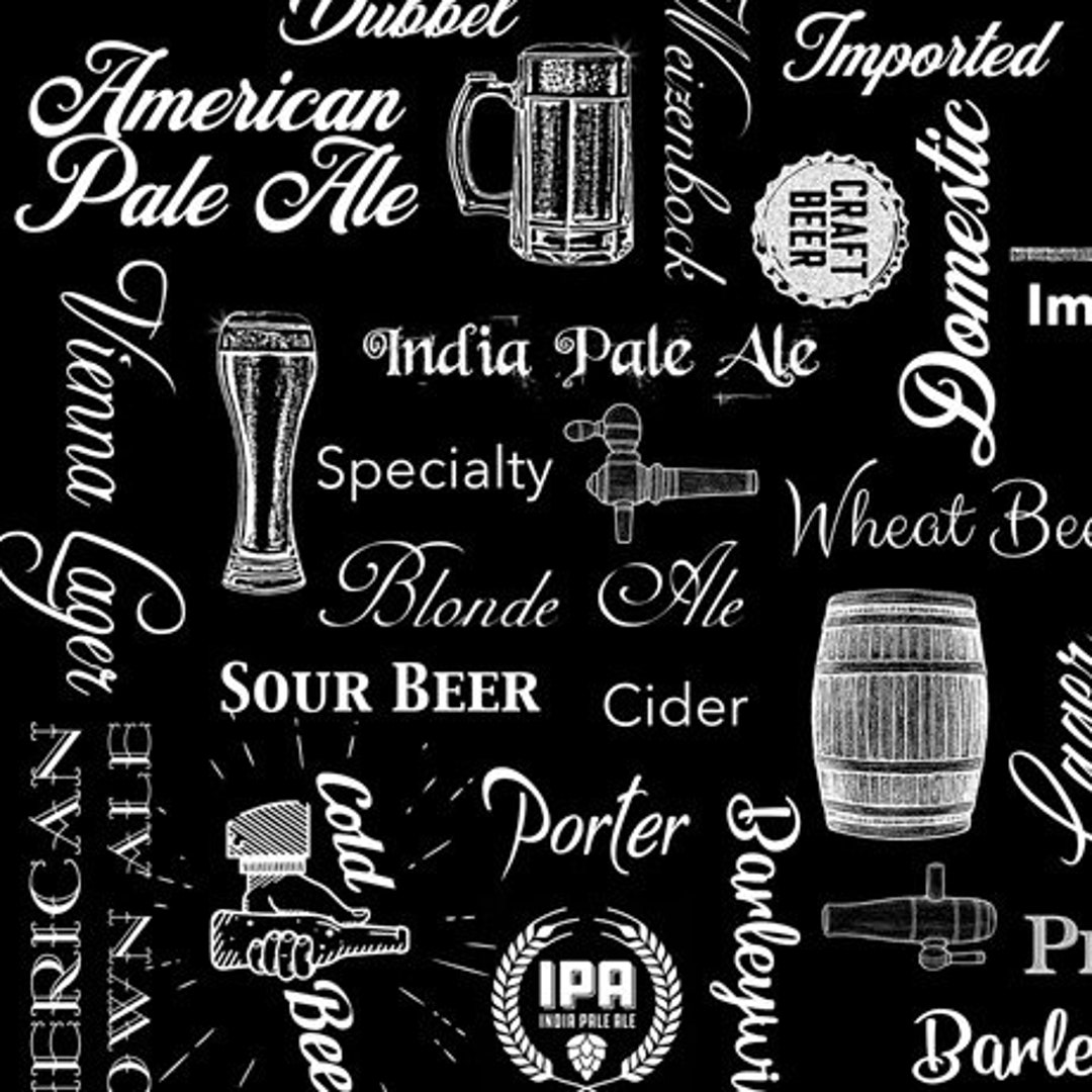 Craft Beer Text Words in Black & White From on Tap Collection by Dan ...
