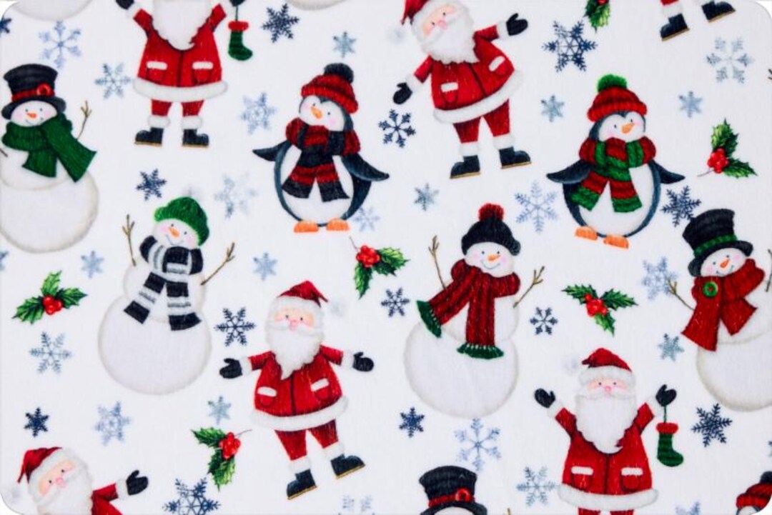 Santa & Friends Digital Cuddle® Multi by Shannon Fabrics - 2.5mm Pile ...