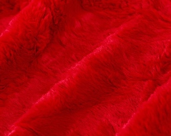Lara RED Solid Smooth Minky Fabric for Quilting, Blankets, Baby & Pet ...