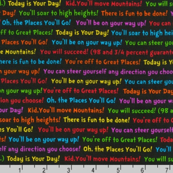 Oh the Places You'll Go Book Words in Multi From Dr. Seuss - Etsy