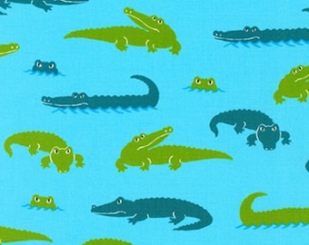 Crocodile Fabric Alligators Orange Stripes by - Etsy