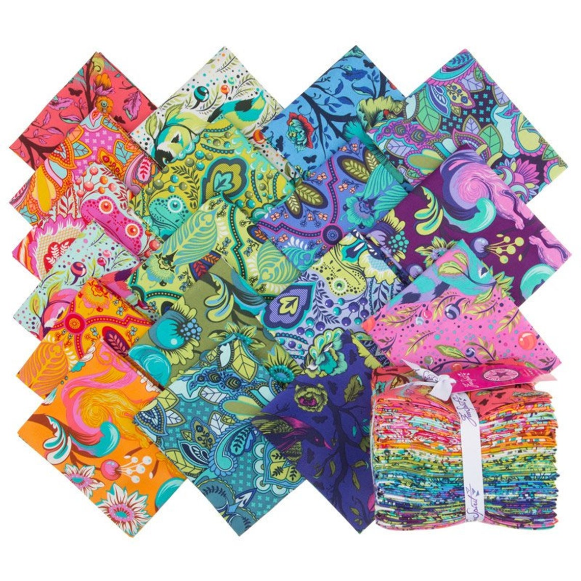 Tula Pink 10 MYSTERY FAT QUARTER Bundle From Free Spirit - 10 Fabrics ...