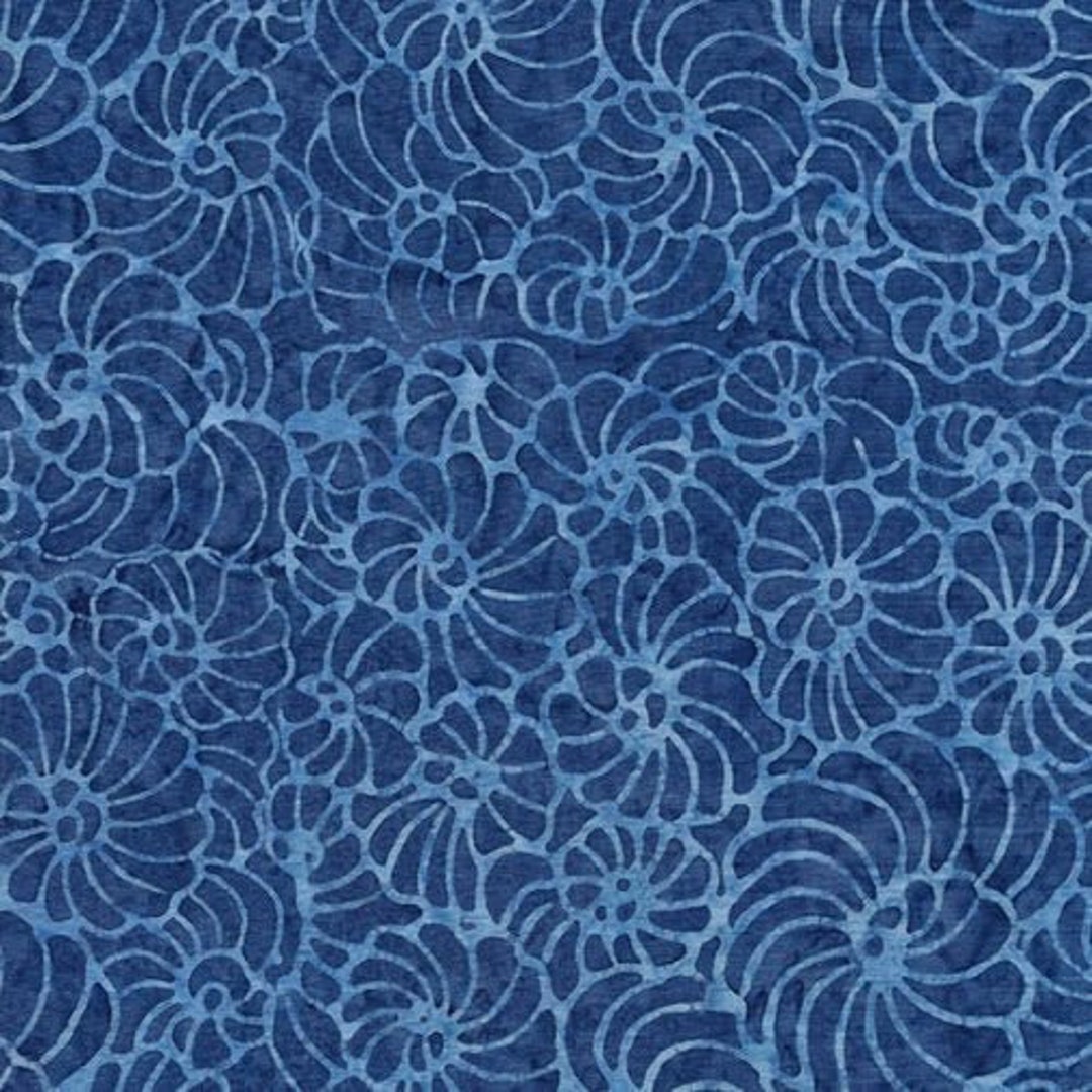 BATIK FABRIC - Scrolling in Denim From Mystery Collection by Island ...
