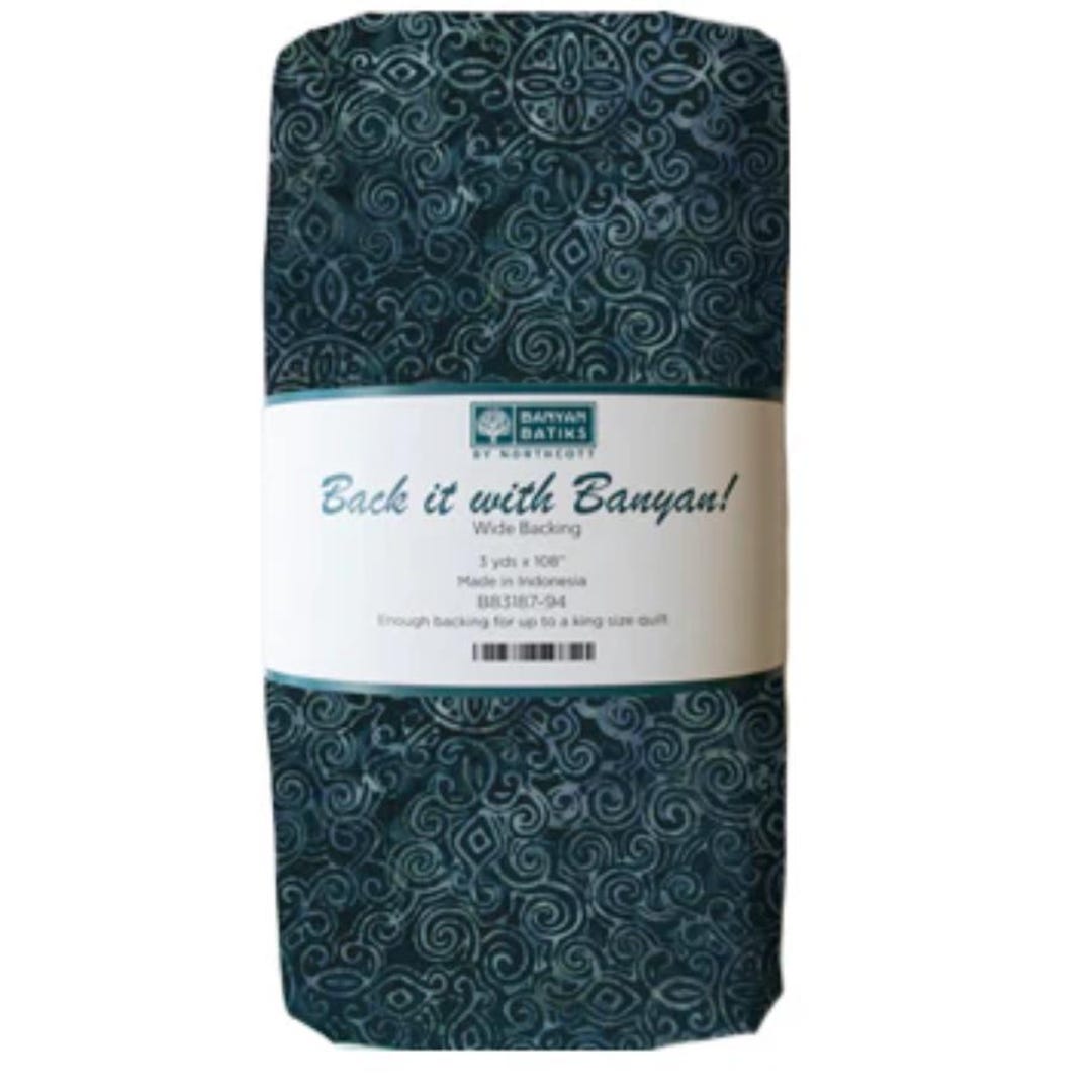 Batik Fabric- 108" Wideback 3 Yard Bundle in Charcoal From the Back It ...