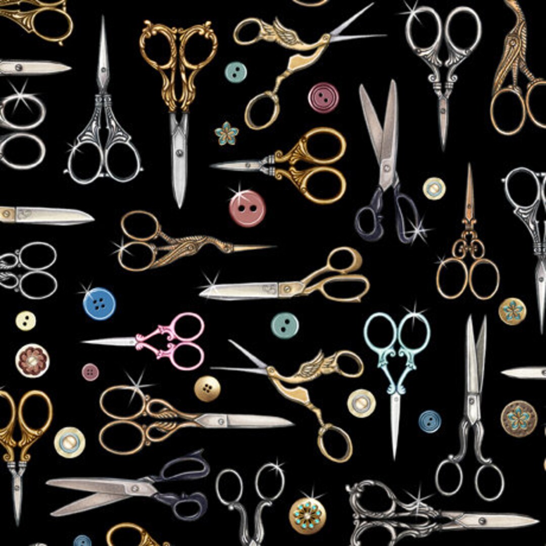 Scissors in Black From the Just Sew Collection by ©dan Morris for QT ...
