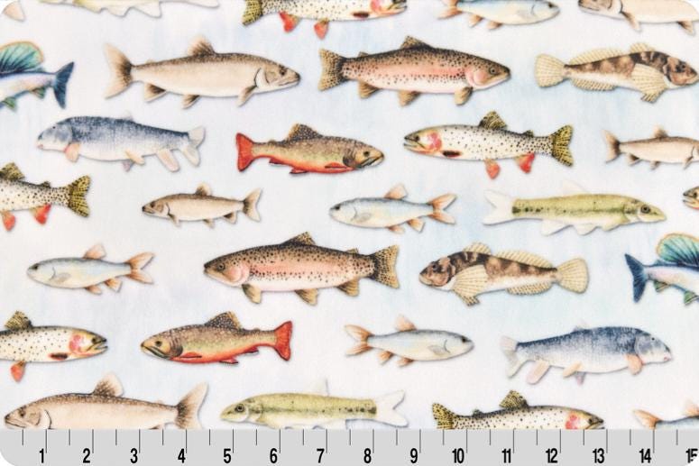 Plenty of Fish in Multi Digital Cuddle® Smooth Minky From Shannon ...