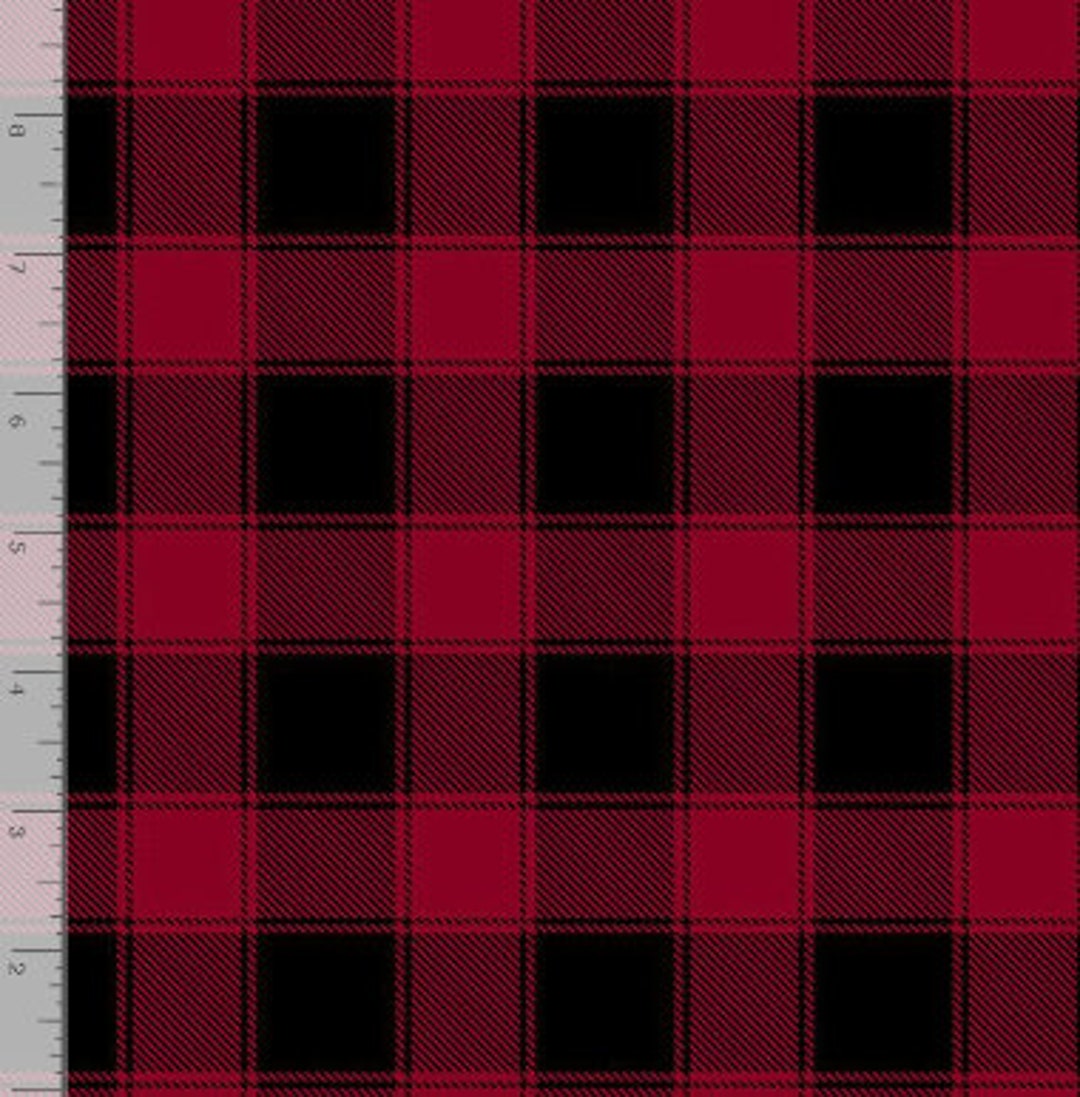 FLANNEL- 1" Buffalo Check in Red and Black From Timeless Treasures- 100 ...