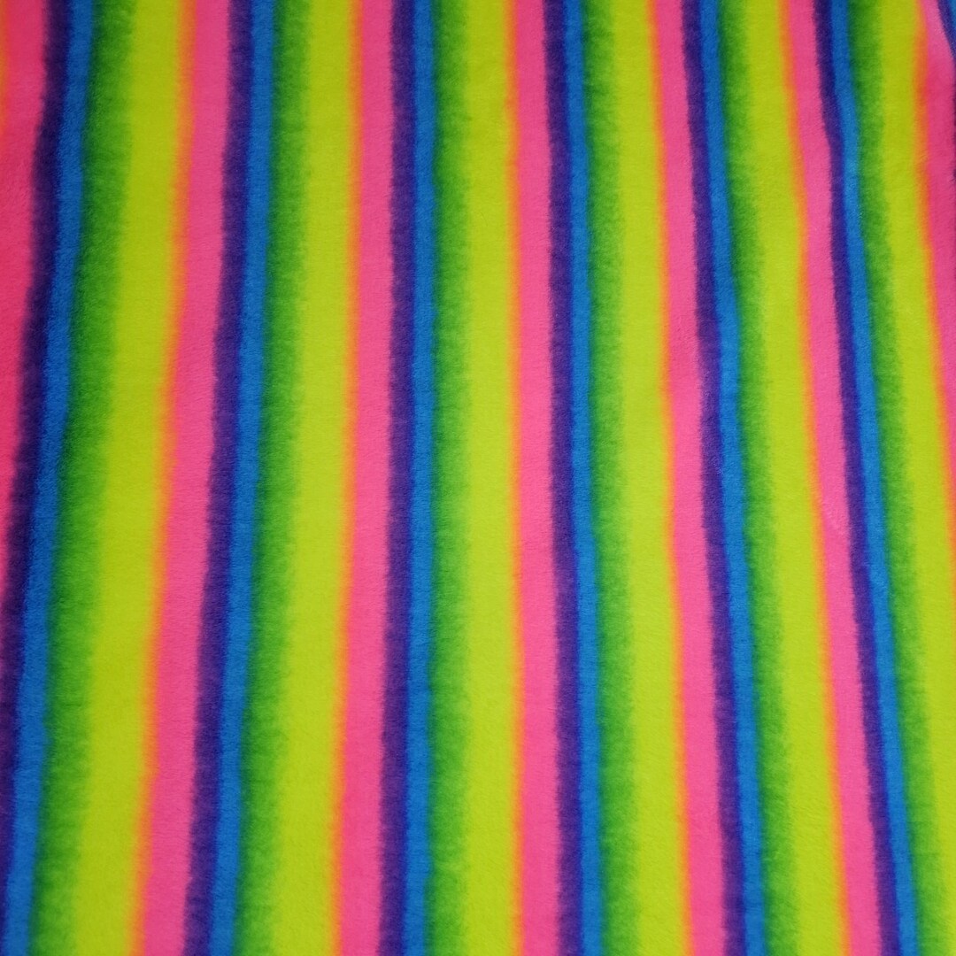 Plush Luxury MINKY - Neon Rainbow Stripes Multi From EZ Fabrics - You ...