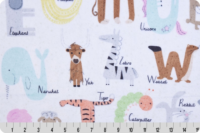 Easy as ABC Digital Cuddle® Multi Smooth Minky From Shannon Fabric - 2 ...