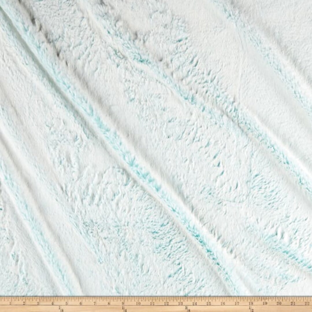 Luxe Cuddle® Frost MINKY Saltwater and White Plush Fabric From Shannon ...