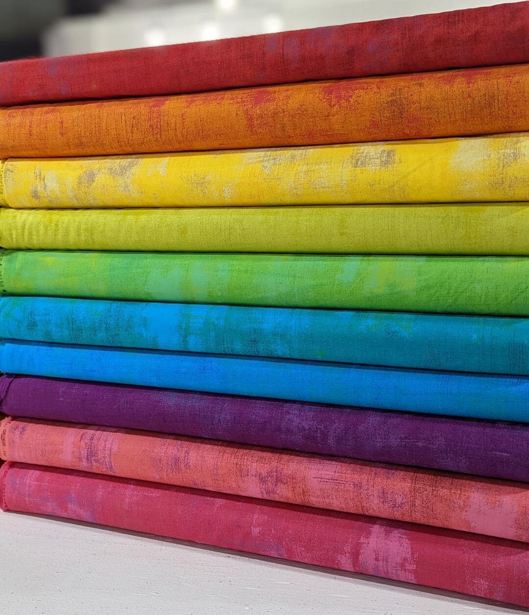 Vivid Vibrant Rainbow Grunge FABRIC BUNDLE SET From Moda Fabrics - 10 ...