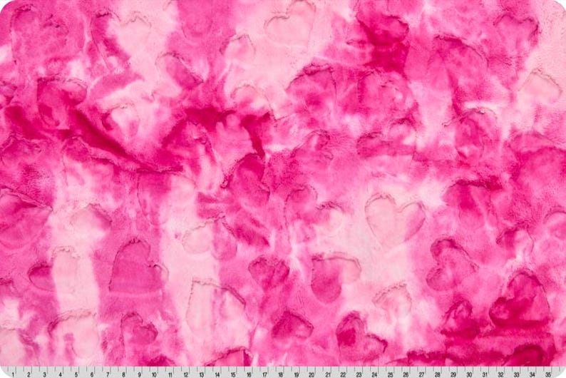 Luxe Cuddle® Sorbet Hearts in Valentine From Shannon Fabrics 10mm Pile ...