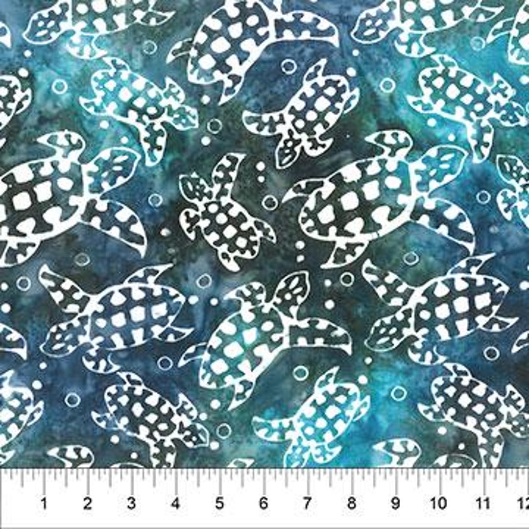 Batik Blender - Turtles in Peacock From the Boardwalk Dreams Collection ...