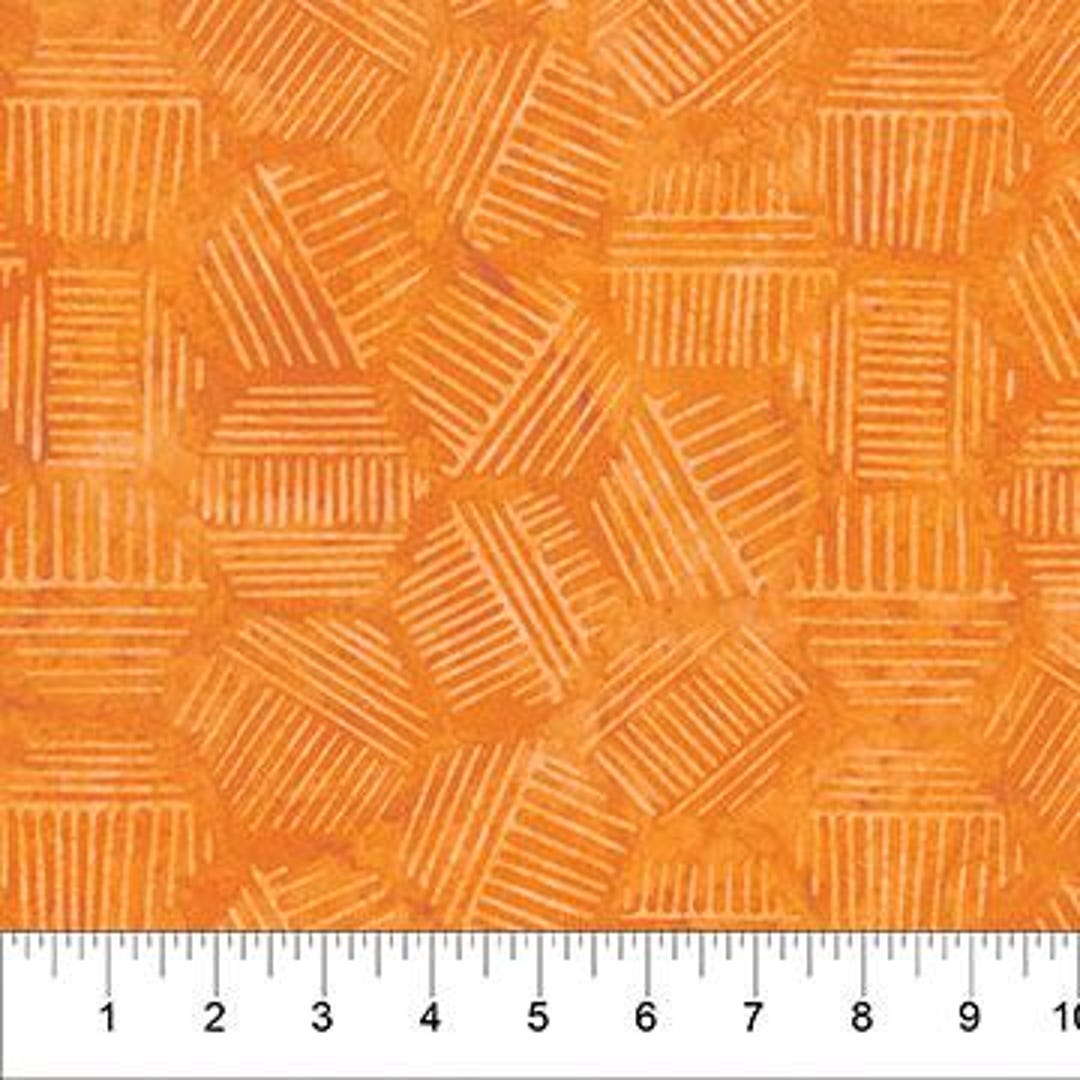Batik Fabric - Hexagon Texture in Persimmon From the Hexies Collection ...