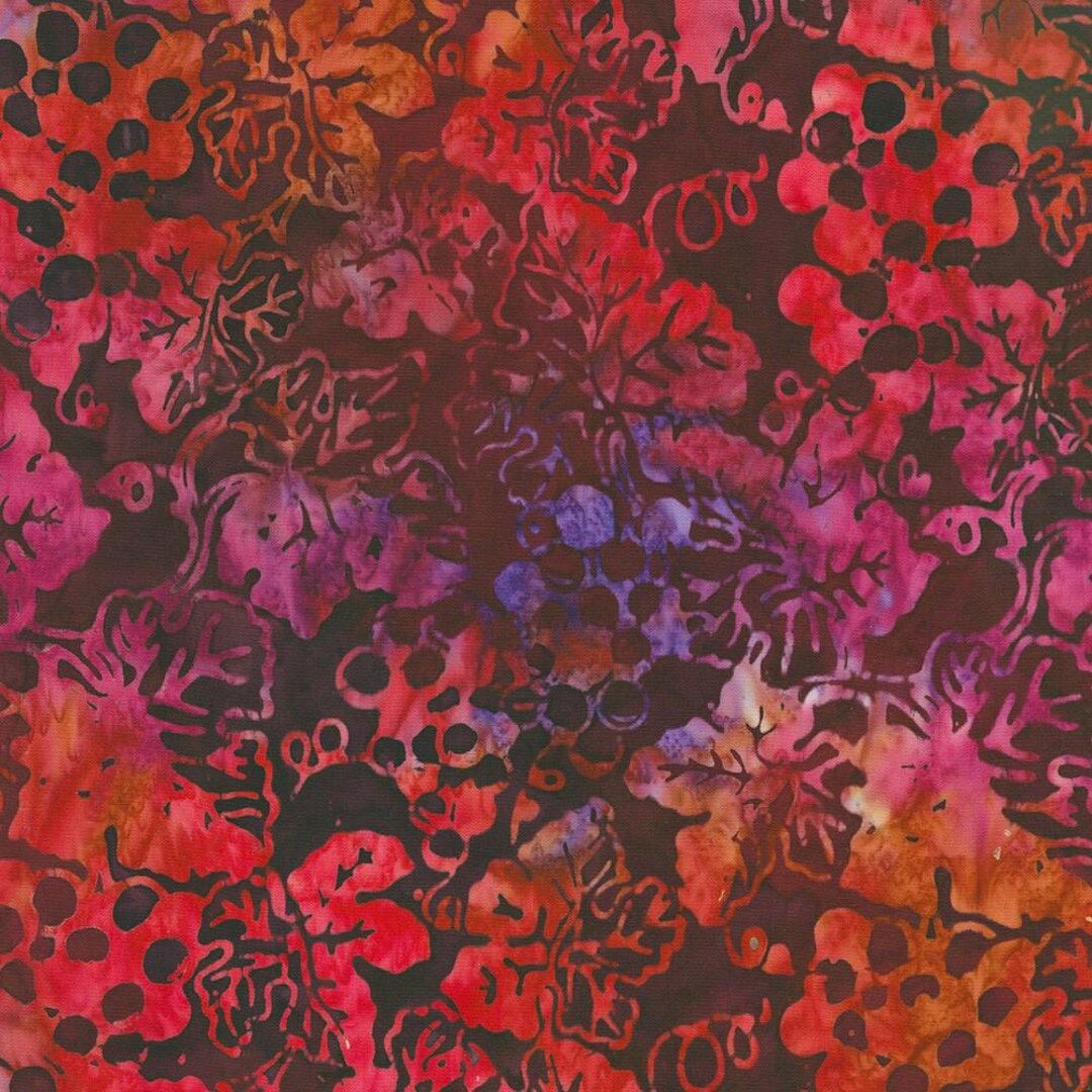 Batik Fabric - Foliage in Wine From the Artisan Batiks Wine Country ...
