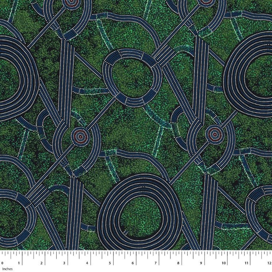 Bush Plum 2 in Emerald Green From Aboriginal Designs Collection by M ...