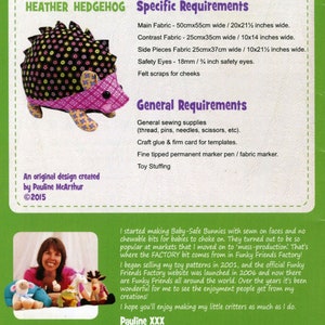 PAPER PATTERN - Hannah the Hedgehog From Funky Friends Factory - Etsy