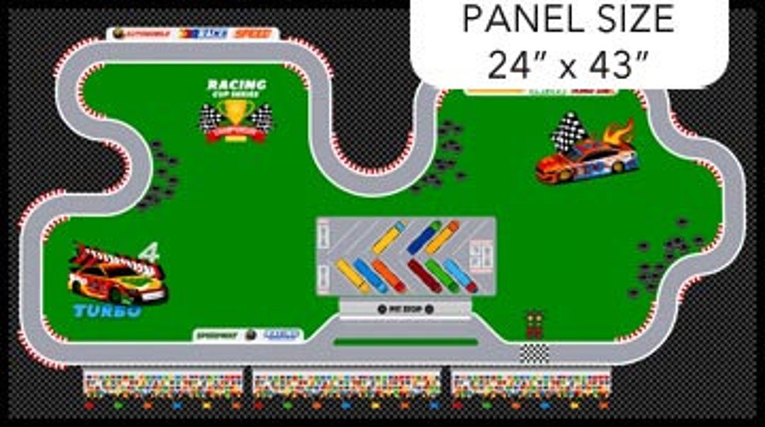 Racing PANEL From Turbo Speed Collection 24"x44"- Northcott - Etsy