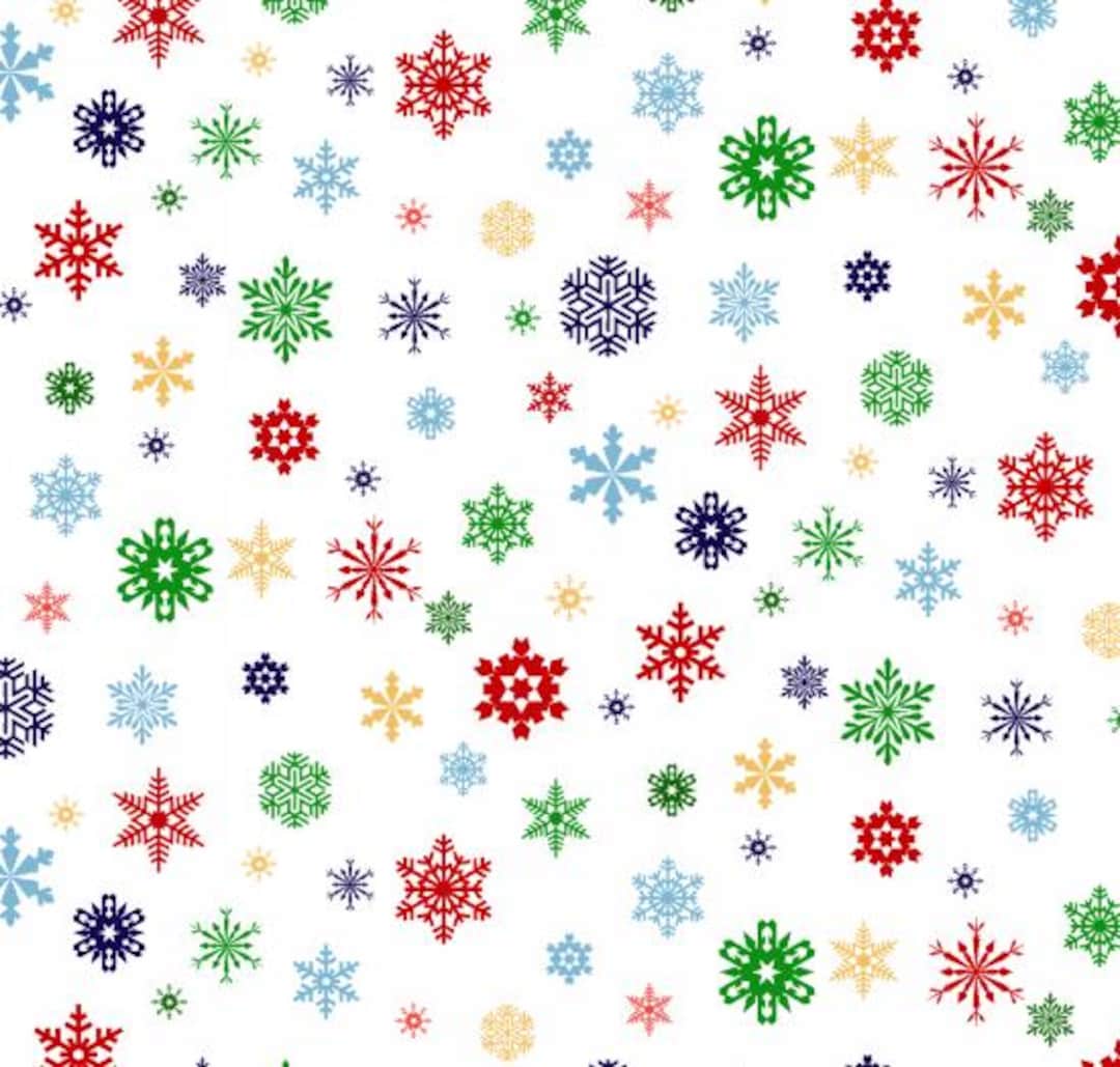 Multi Colored Snowflakes in White From the Santa's List Collection by ...
