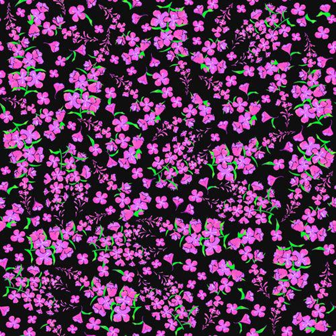 Fireweed Tossed - Alaska Wildflowers in Pink MINKY Fabric by Teresa ...