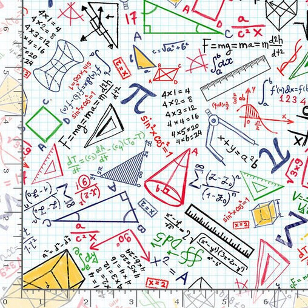 Colorful Math Doodles From Timeless Treasure Fabric- You Choose the ...
