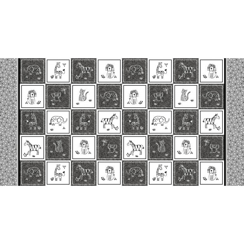 Safari Animal Patchwork CONTINUOUS BORDER PANEL approx | Etsy