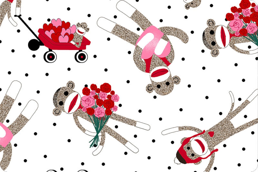 DISCONTINUED- Minky Plush Digital Print- Love Monkey Digital Cuddle ...