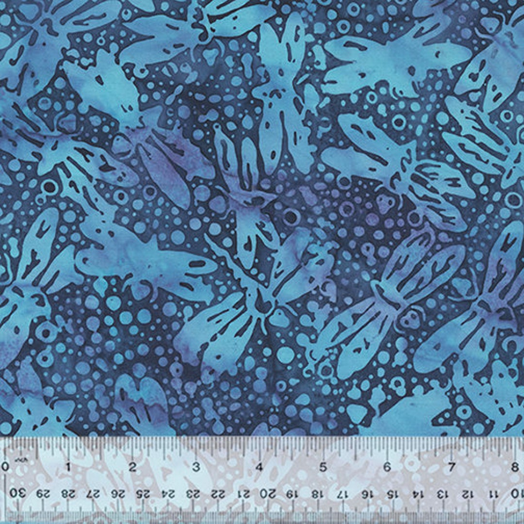 Batik Fabric - Dragonfly in Navy From the VIOLA Collection by Anthology ...