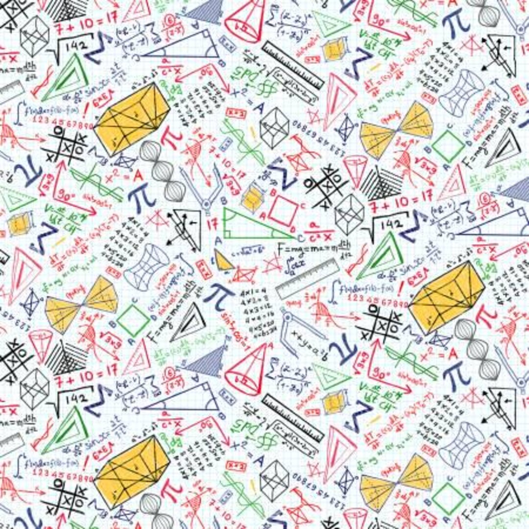 Colorful Math Doodles by Gail White From Timeless Treasures 100% Quilt ...