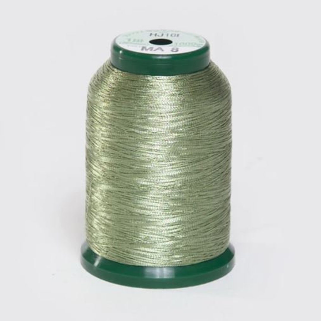 King Star Pale Green Metallic Embroidery Thread - 1,000 Meter Spool 40 ...