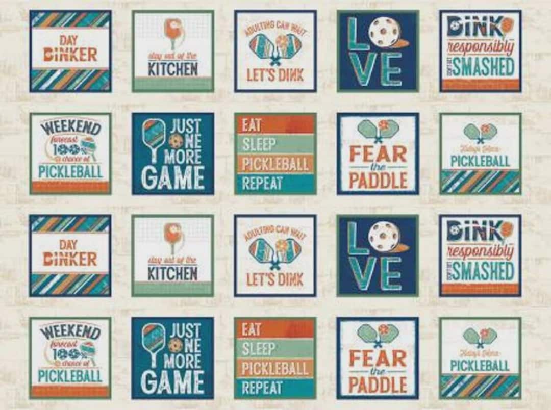Pickleball Squares 15" Panel From P&B Fabric's Pickleball Champ ...
