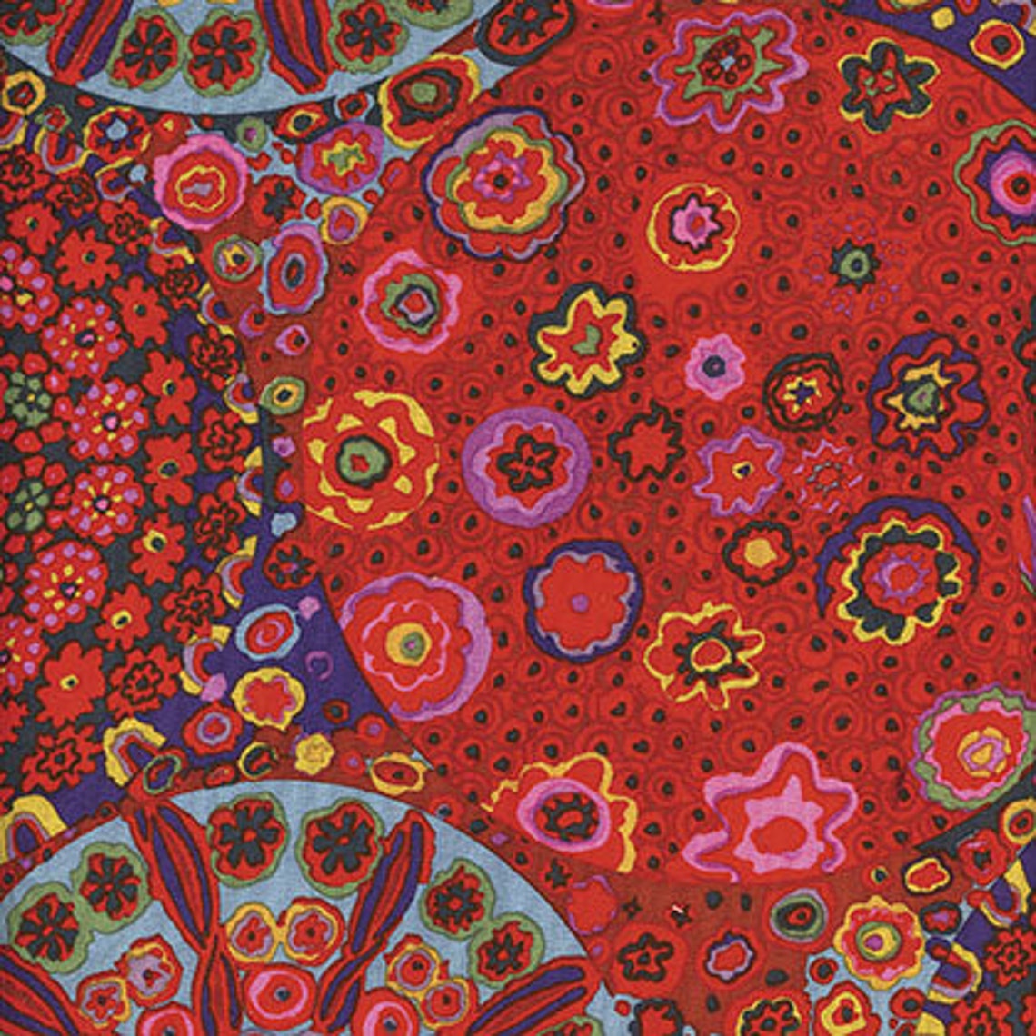Kaffe Fassett Fabric by the Yard- Millefiore in Red From Kaffe Fassett ...