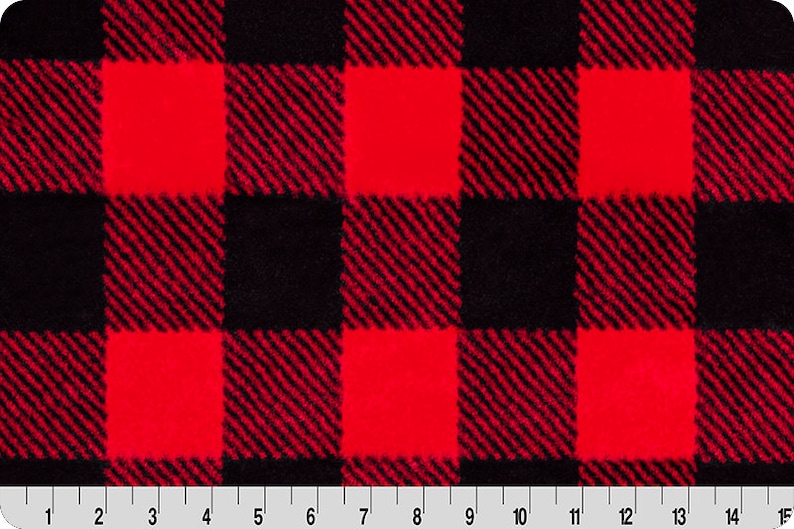 Luxe Cuddle® Buffalo Check in Scarlet/black MINKY From Shannon - Etsy