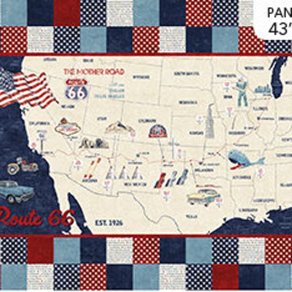 Usa Map Fabric Panel - Etsy
