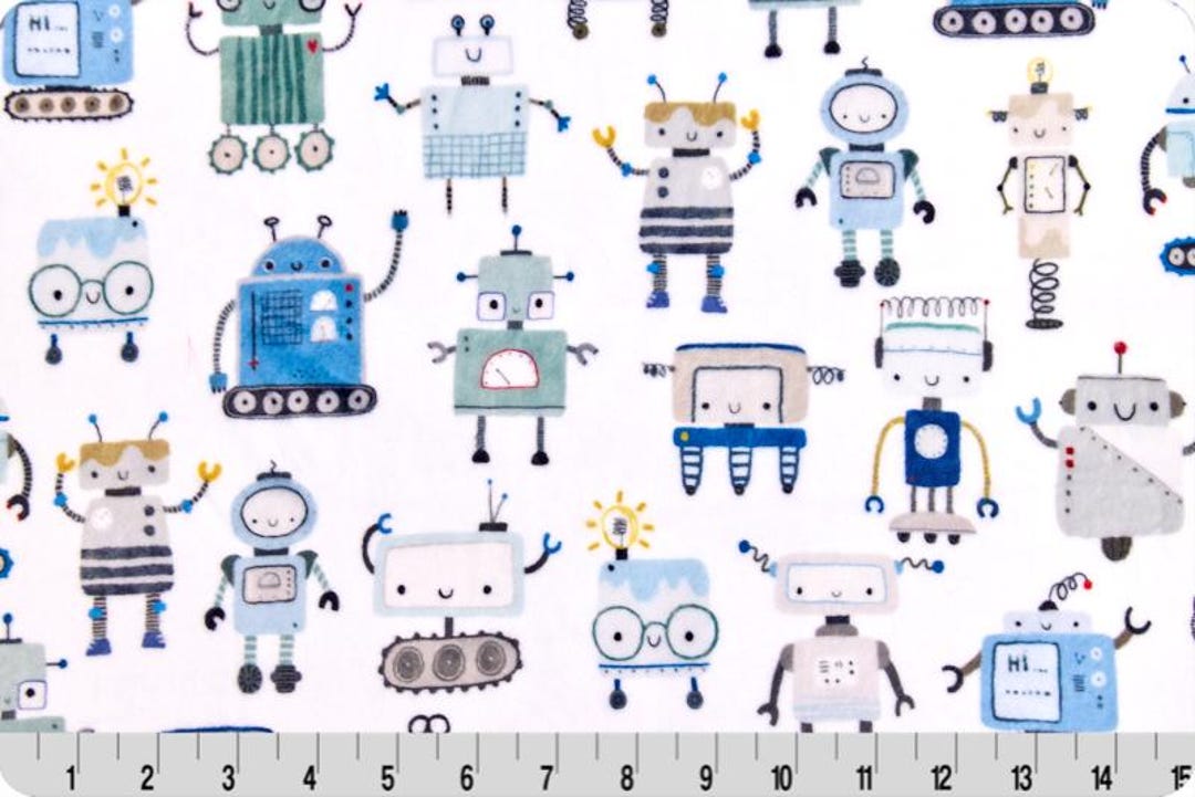 Beep Bop Robot in Multi Digital Cuddle® Smooth Minky From Shannon ...