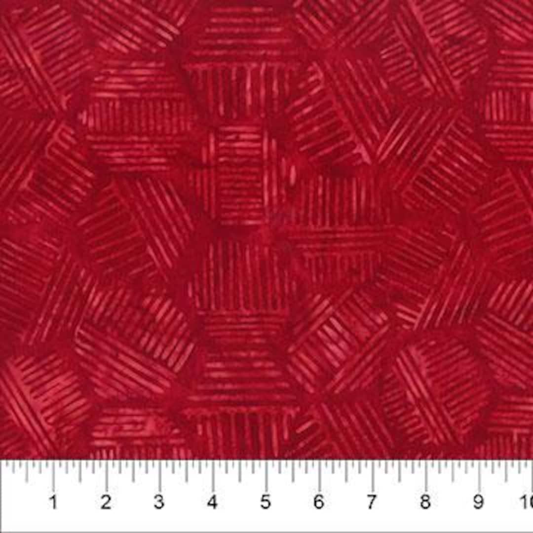 Batik Fabric - Hexagon Texture in Dark Red From the Hexies Collection ...