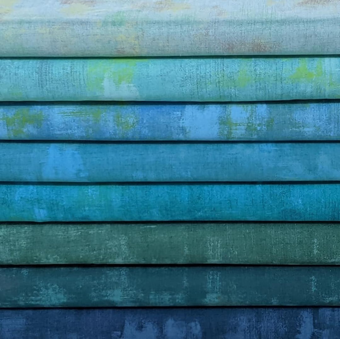 Grunge in Lagoon FABRIC BUNDLE SET From Moda - 8 Fabrics Total- 100% ...