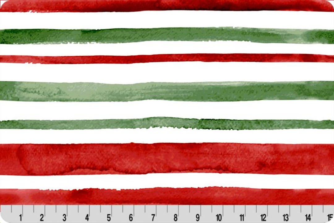 Minky- Stripe Digital Cuddle® Red/green by Shannon Fabrics - 2.5mm Pile ...
