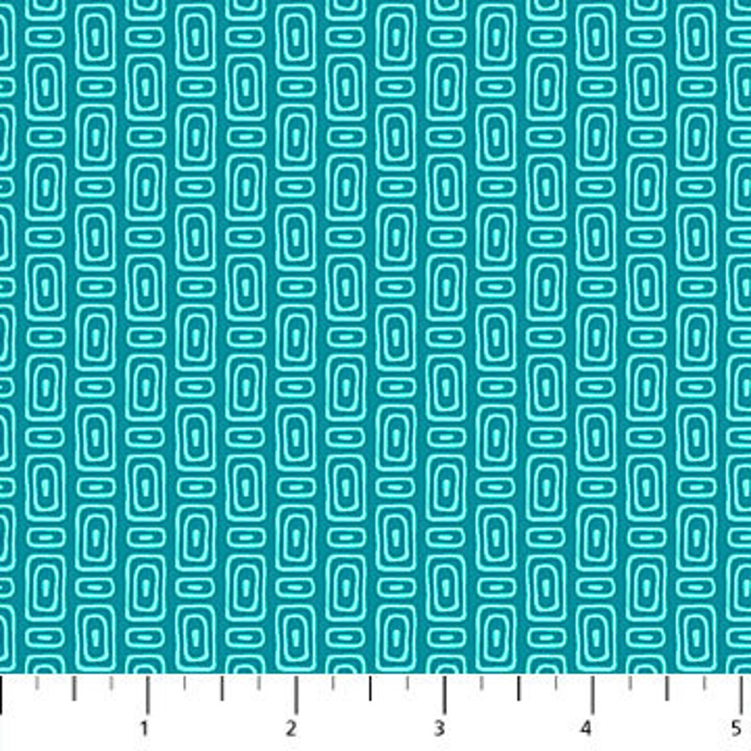 Tiki Blocks in Teal From Enchanted Seas Collection by Patrick Lose for ...