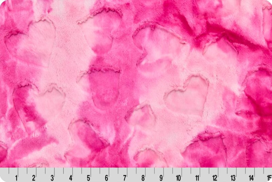 Luxe Cuddle® Sorbet Hearts in Valentine From Shannon Fabrics 10mm Pile ...