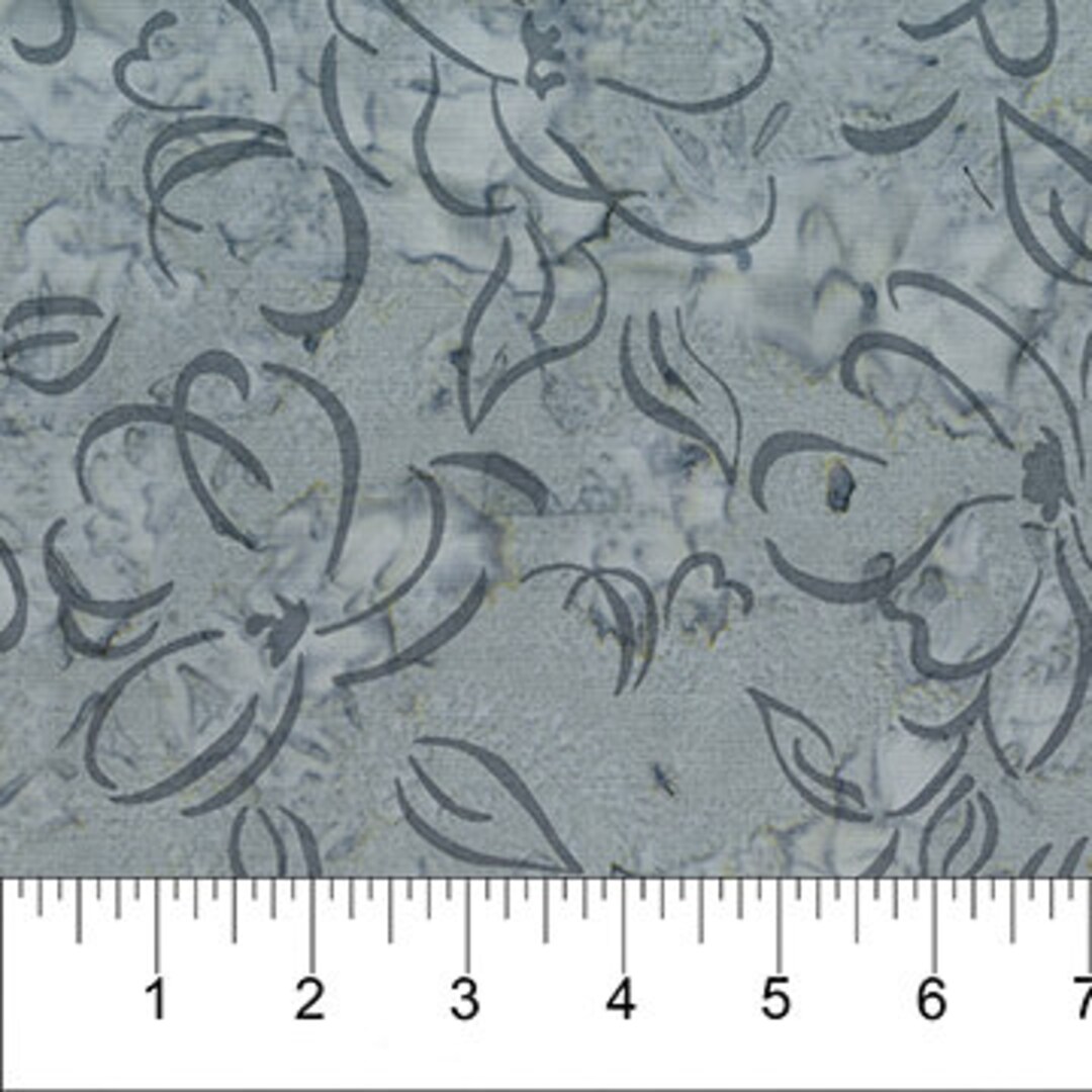 Batik Fabric - Lotus in Gray From Banyan Batik Classics Collection by ...
