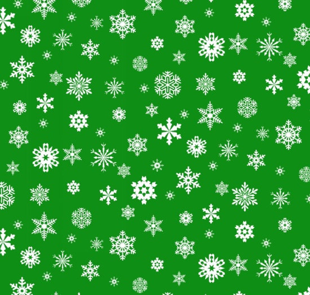 Snowflakes in Green From the Santa's List Collection by Morehead Inc ...