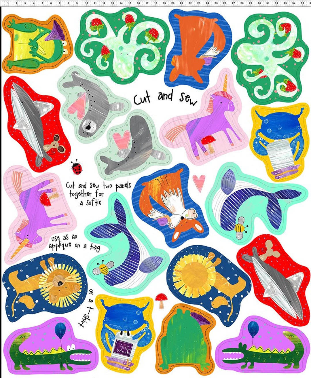 Cutouts Panel in White From Abc's of Color Collection by in the ...