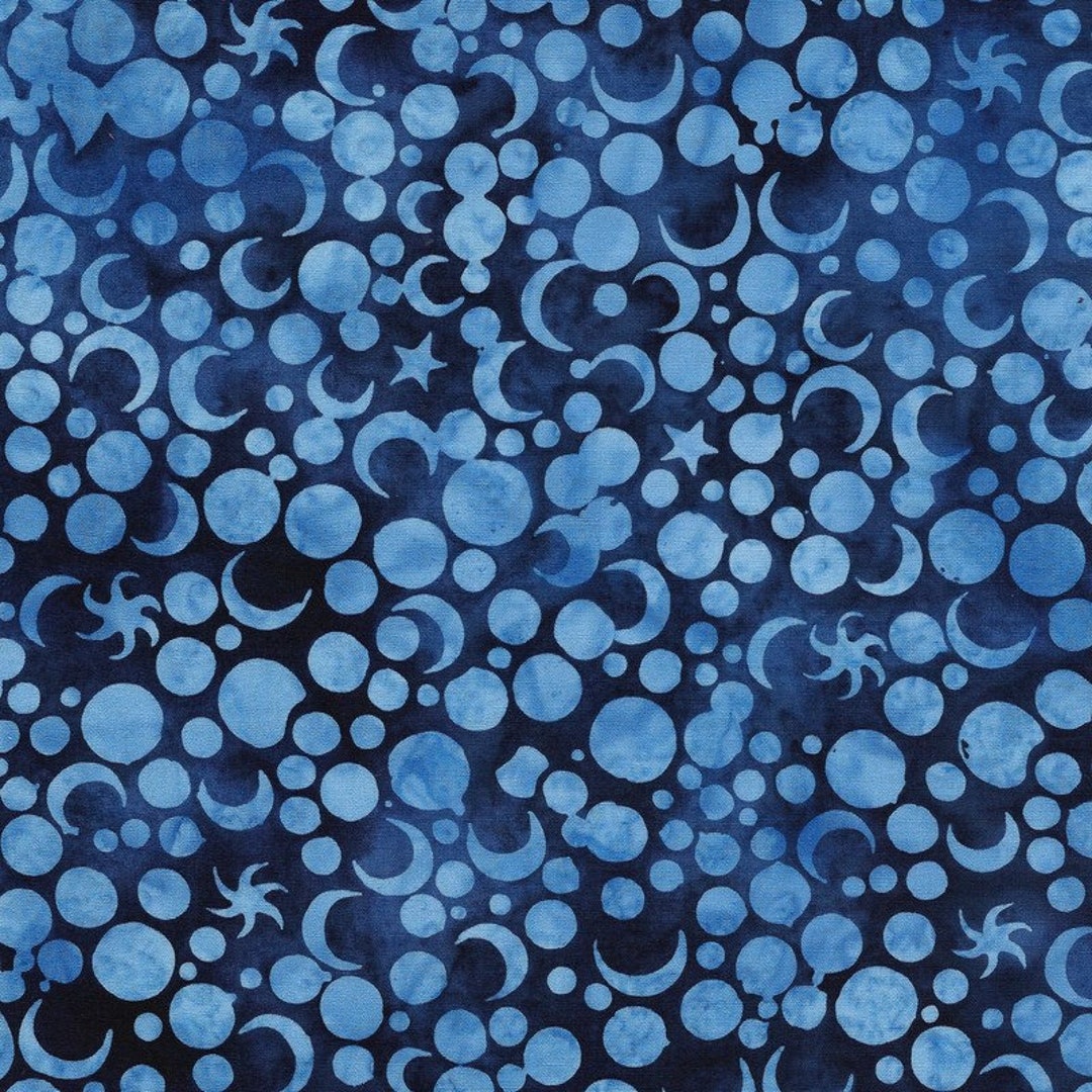 BATIK FABRIC - Moon in French Blue From Glacier Bay Collection by ...