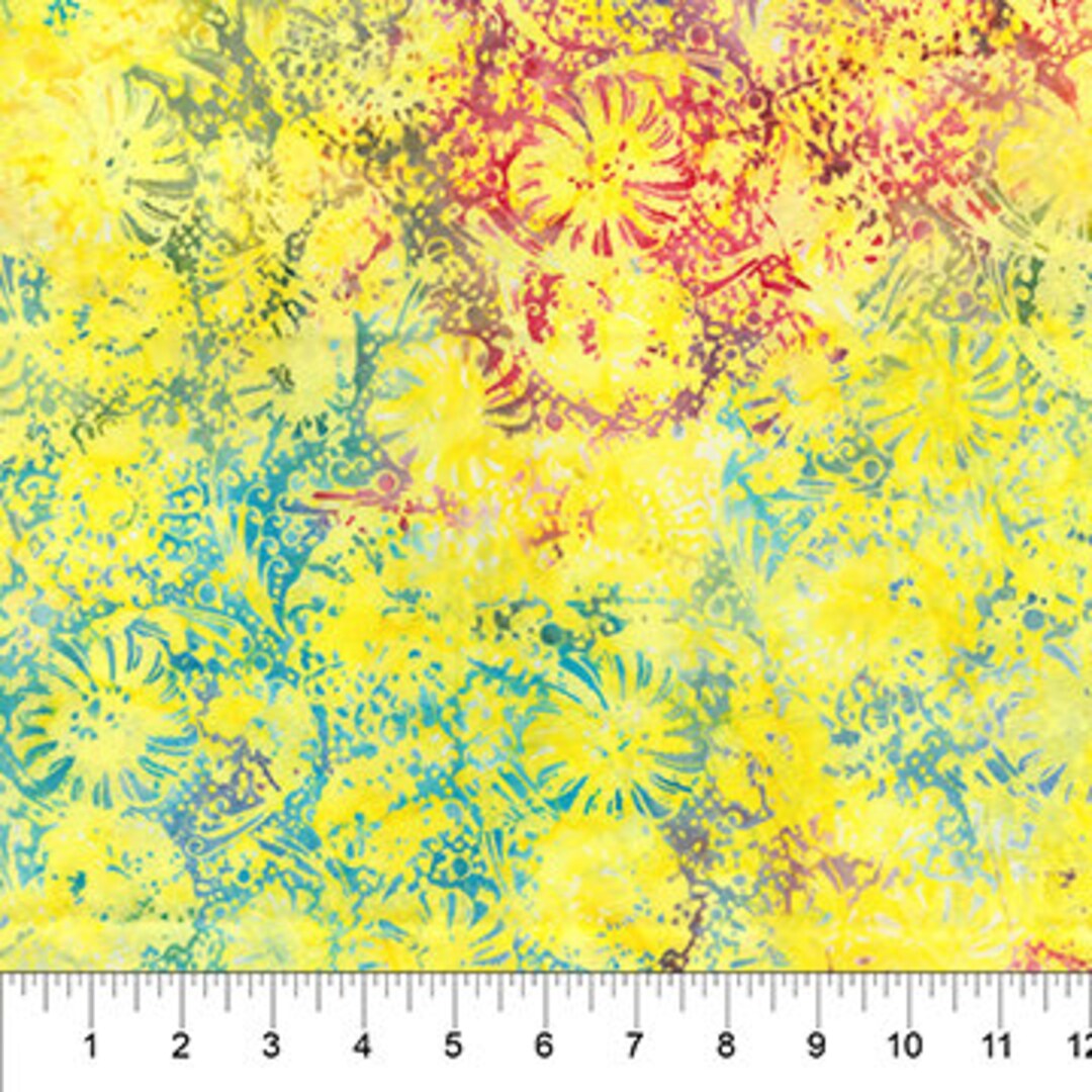 Batik Fabric- Sunshine Yellow Flutter Collection by Banyan Batiks ...