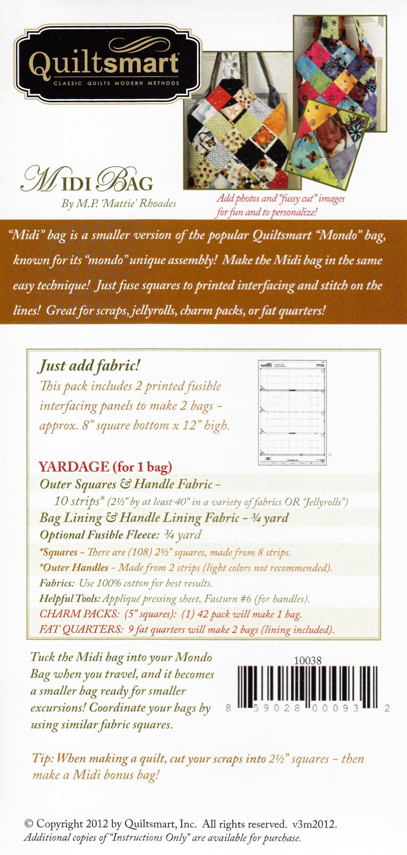 Midi Bag Fun Pack Instructions and Interfacing | Etsy