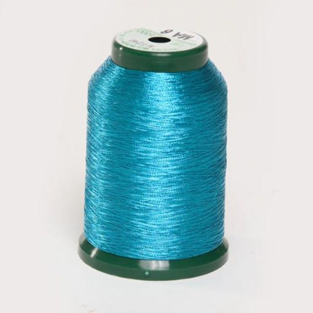 King Star Turquoise Blue Metallic Embroidery Thread - 1,000 Meter Spool ...