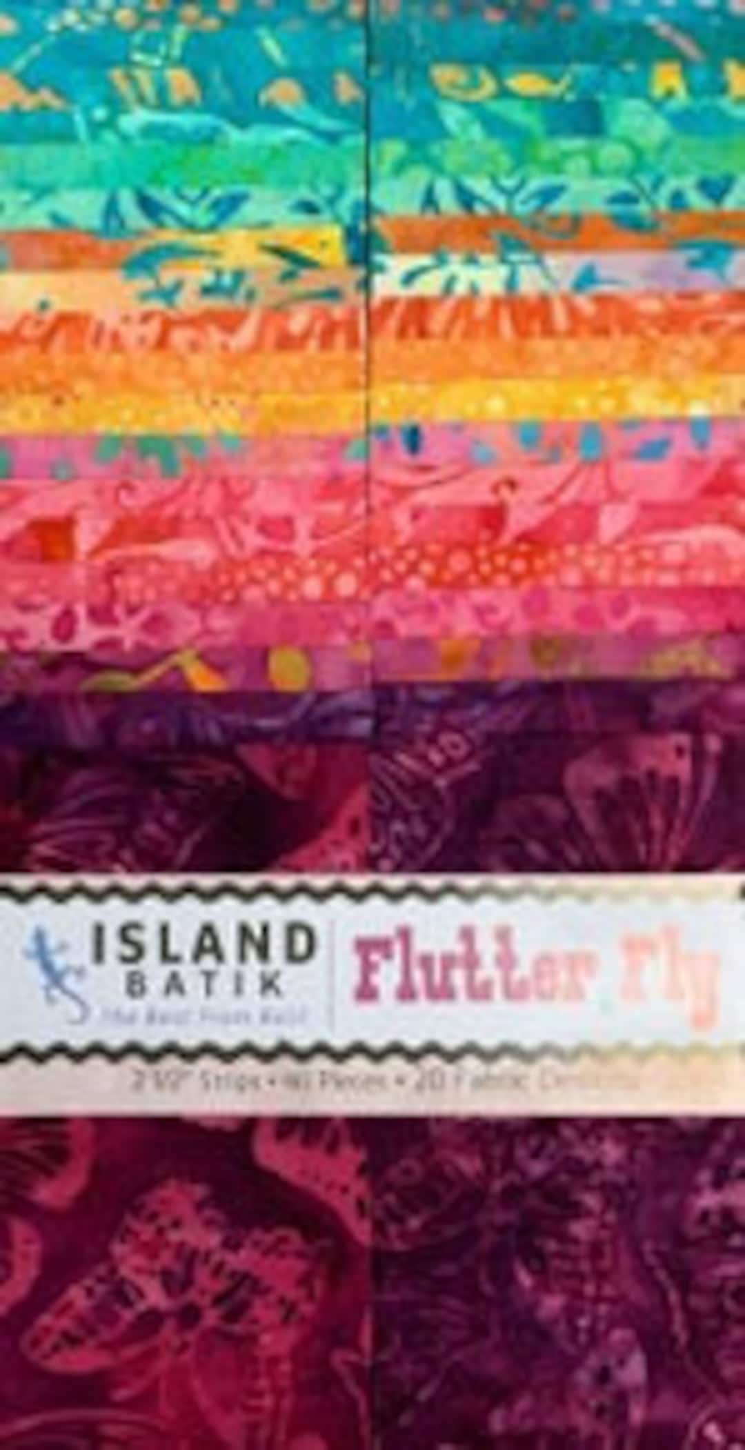 Jelly Roll - Flutterfly Strips Stack From Island Batiks - 40 Pieces 2.5 ...