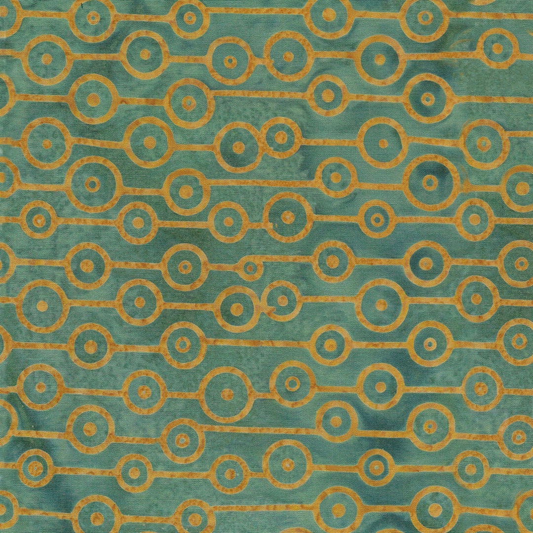 BATIK FABRIC - Circles in Dark Lagoon From Santorini Collection by ...